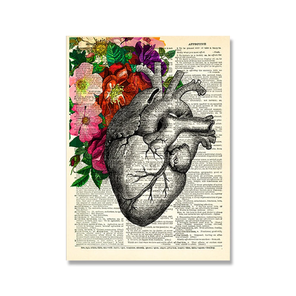 Human Heart Art Flowers