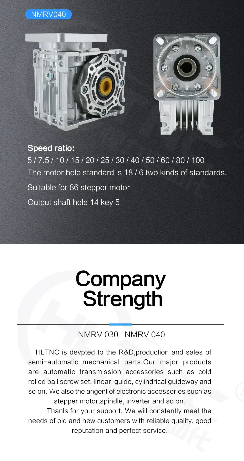 Червячный редуктор RV030 HLTNC с шаговым двигателем Nema 23 для ...