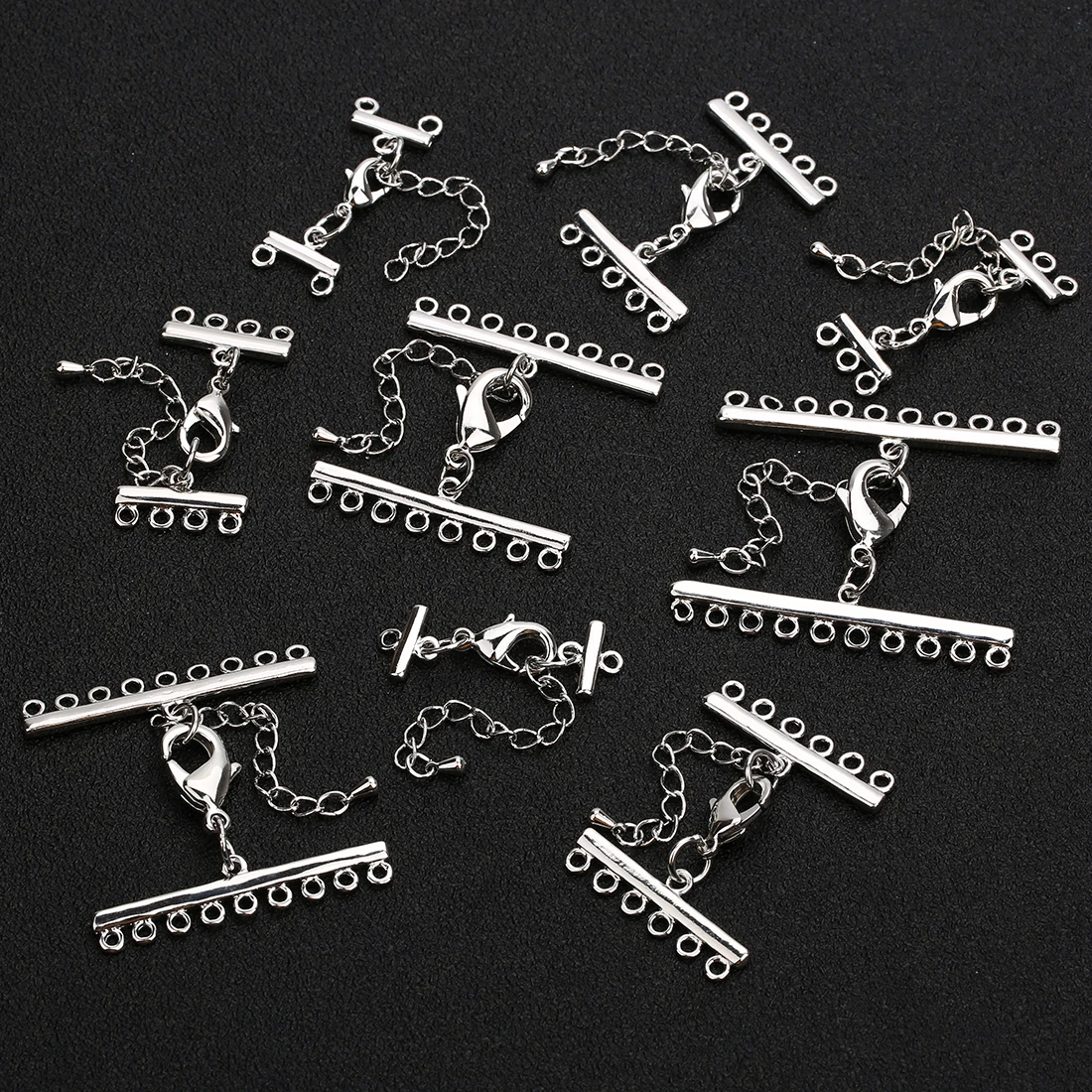 2sets/lot 1/2/3/4/5/6/8/9/10 Rows End Fastener Clasps Lobster Clasps ...
