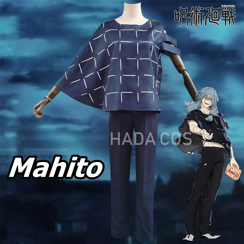 Anime-Jujutsu-Kaisen-Mahito-Cosplay-Costume-Blue-Off-shoulder-Cloak ...