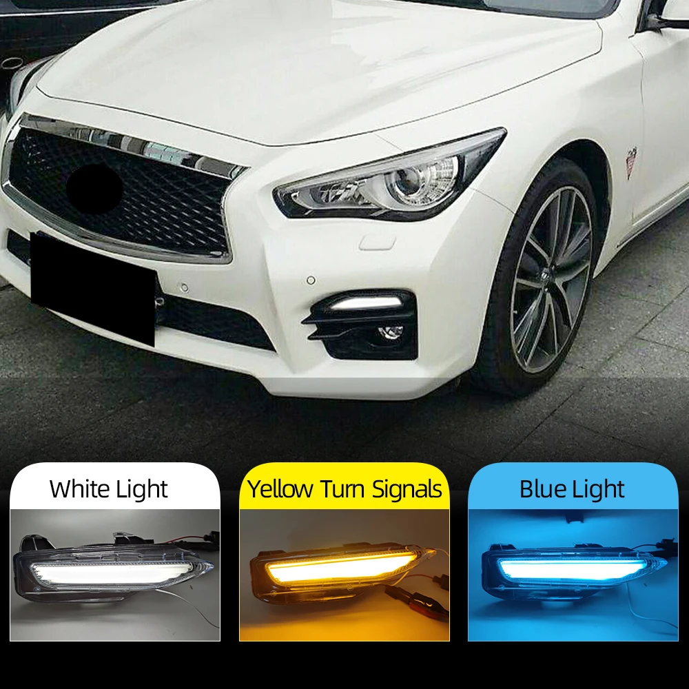 1 Set Car Front Bumper Fog Lamp Day Runnig Light Drl Signal Light Lamp ...