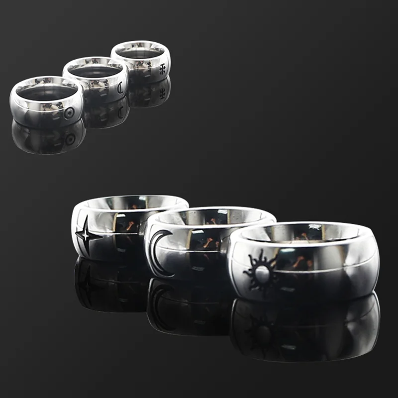 Sun Moon Star Penis Cock Ring Stainless Steel Male Sex Ring Stop ...