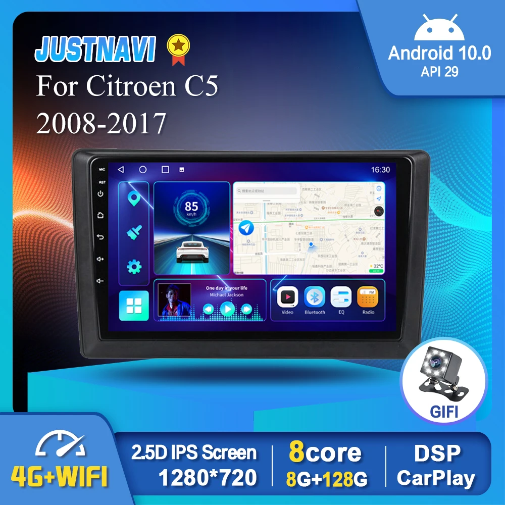 8G 128G Android 10.0 Car Radio Video Player For Citroen C5 2008 2009 ...