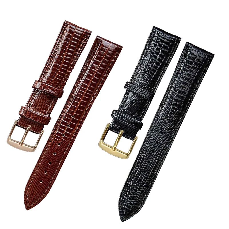 Fashion Lizard Texture Leather Watchband Pin Buckle Watch Strap For ...