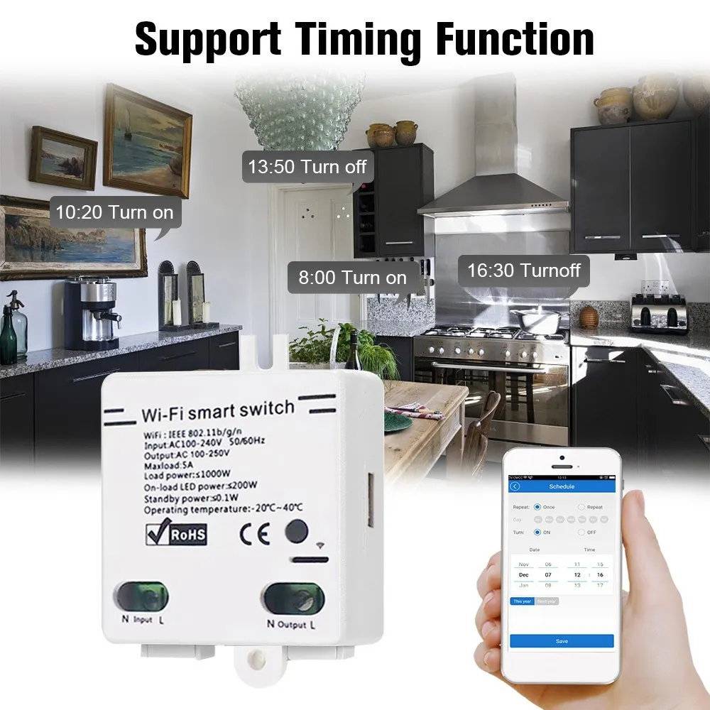 EWeLink Wifi Wireless Smart Switch/Timer Light Module 240v Remote ...