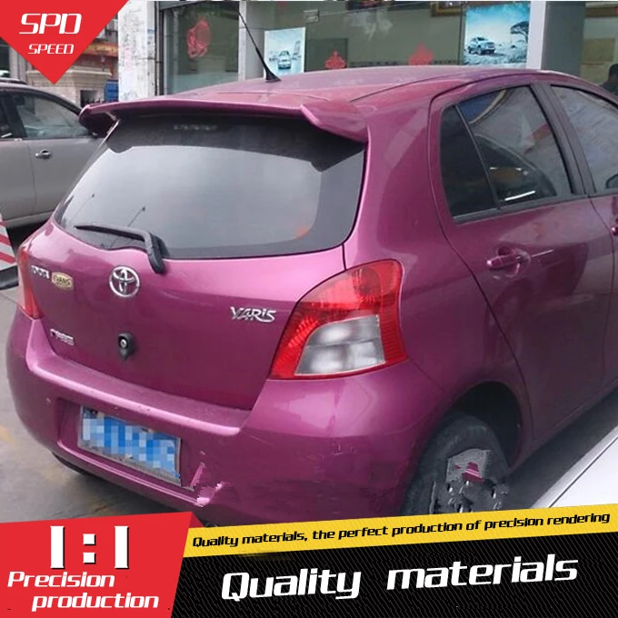 For Toyota Yaris Spoiler ABS Material Car Rear Wing Primer Color Rear ...