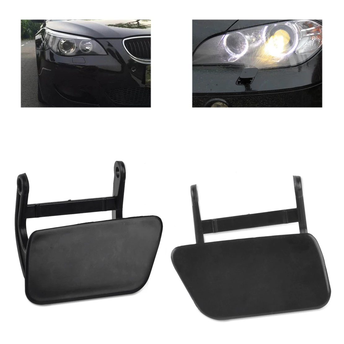Tampa do bico da arruela do farol, 2 peças, 51117060586, para bmw e60 ...