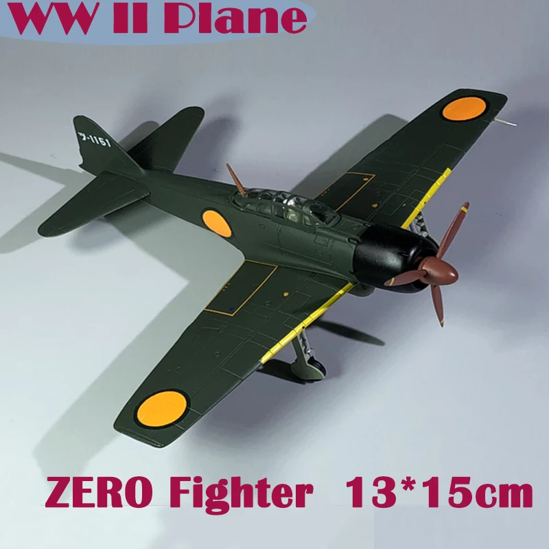 1/72 Ww2 Plane Japanese Zero 0 Fighter Diecast Plastic Model Fine ...