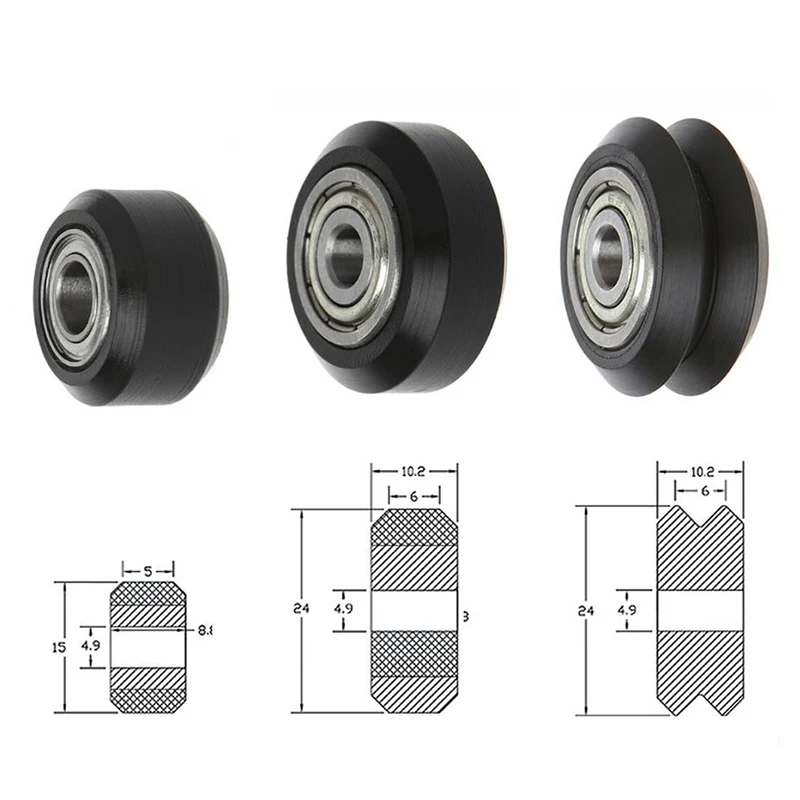 10Pcs-CNC-Openbuild-Plastic-Wheel-POM-MR105ZZ-625ZZ-V-slot-Bearing-Bore ...