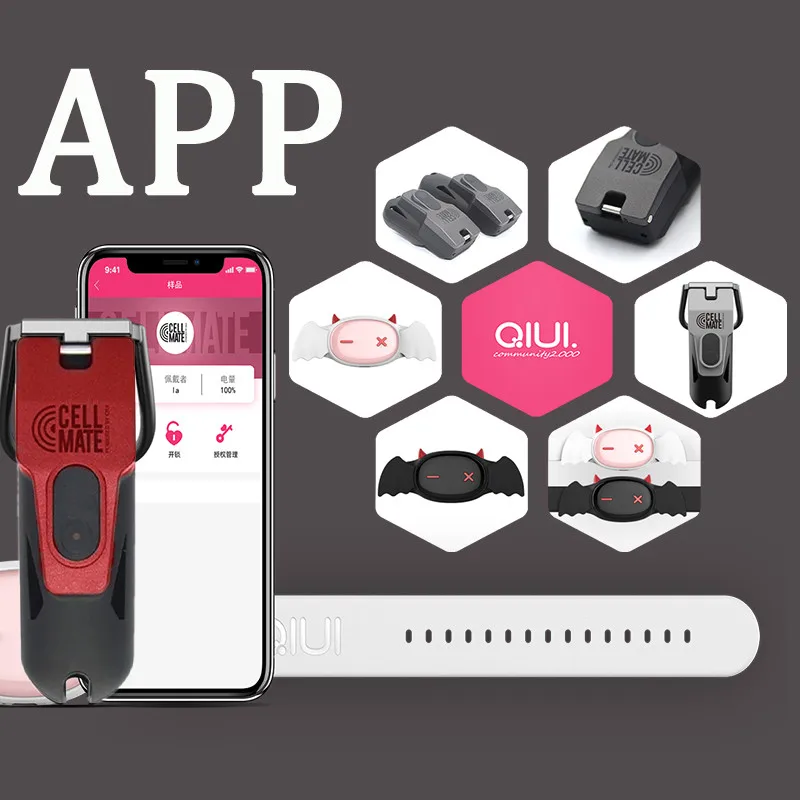 QIUI CellMate 음경 케이지 남성 순결 장치 APP 원격 잠금 페니스 링 레드 수탉 케이지 순결 벨트 성인 섹스 토이 ...