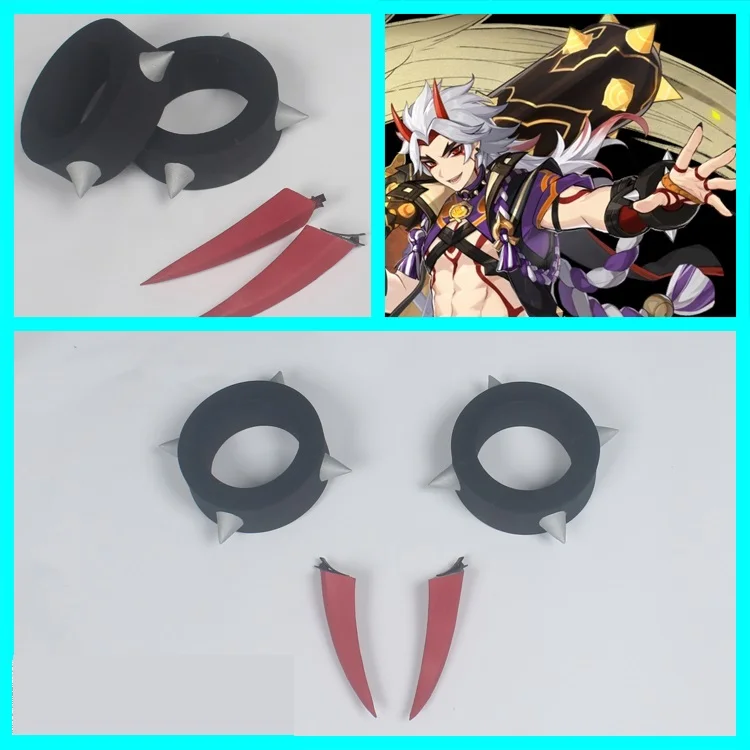Game Genshin Impact Arataki Itto Cosplay Horns Hair Clip Men Women ...