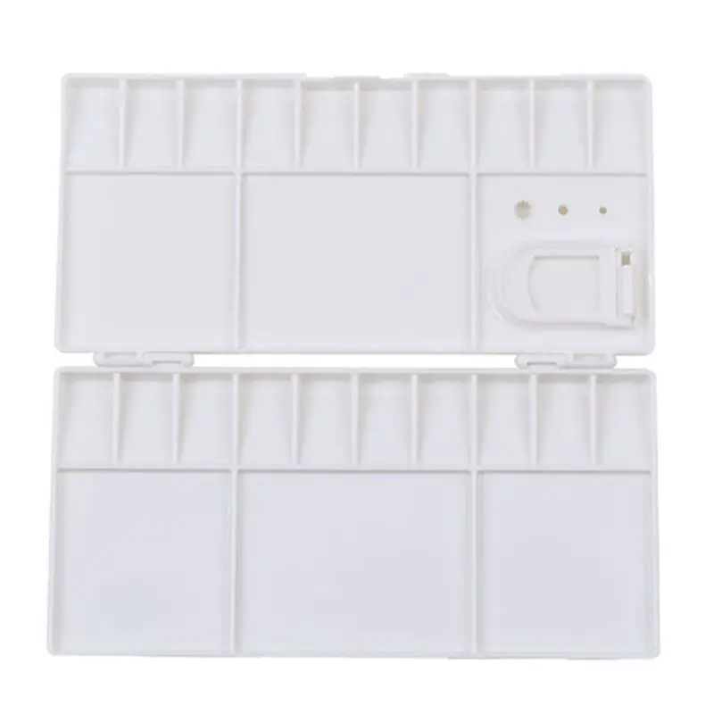 White-Plastic-Paint-Palette-Box-Watercolor-Tray-With-25-Grids-Flip-Cap ...