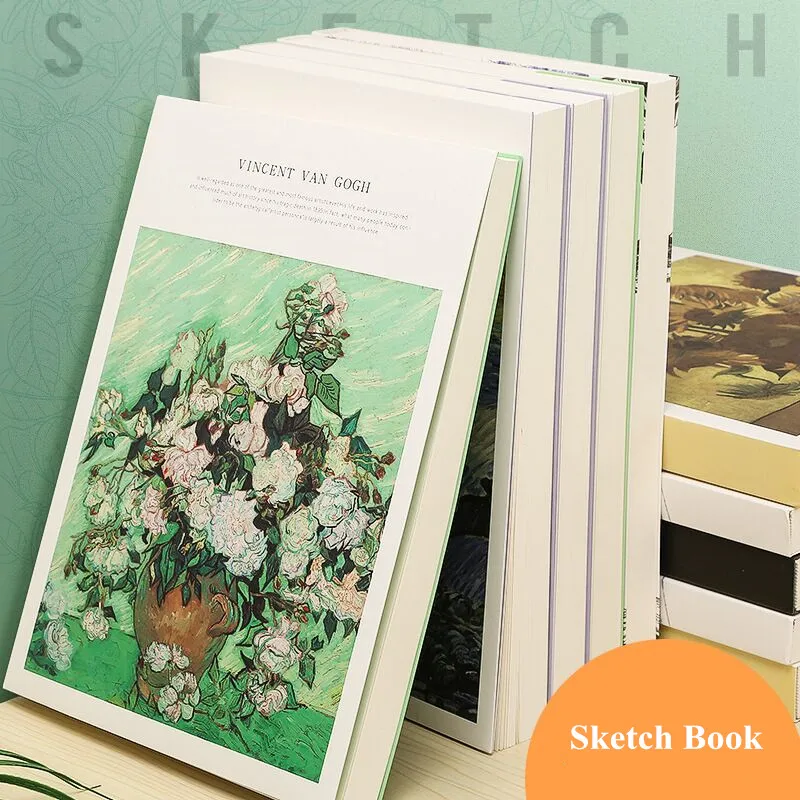 120 Sheets Thicken Beige Paper Sketch Book Student Art Painting Drawing ...