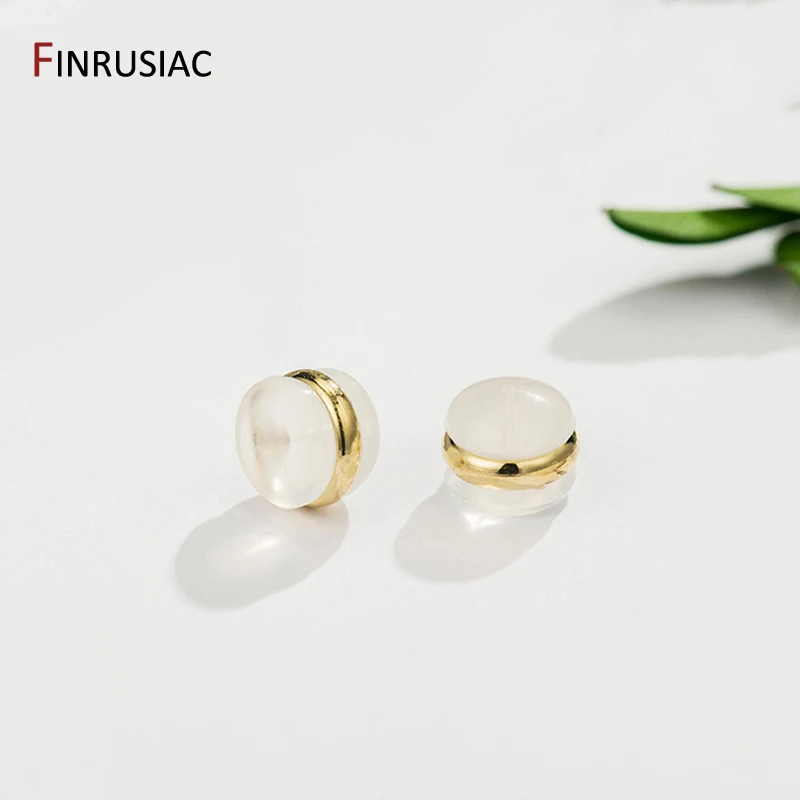 High Quality 14k Gold Plated Round Silicone Earring Back Findings ...
