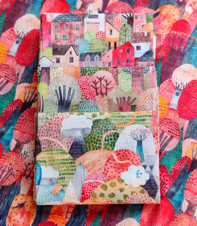 Printed Cotton Fabric By The Meter,DIY Quilting Needlework BJD Material ...