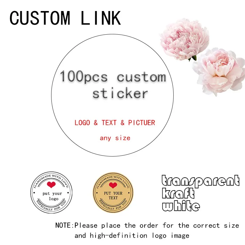 100pcs Diy Round Sticker Customize Seal Stickers Personality Logo ...