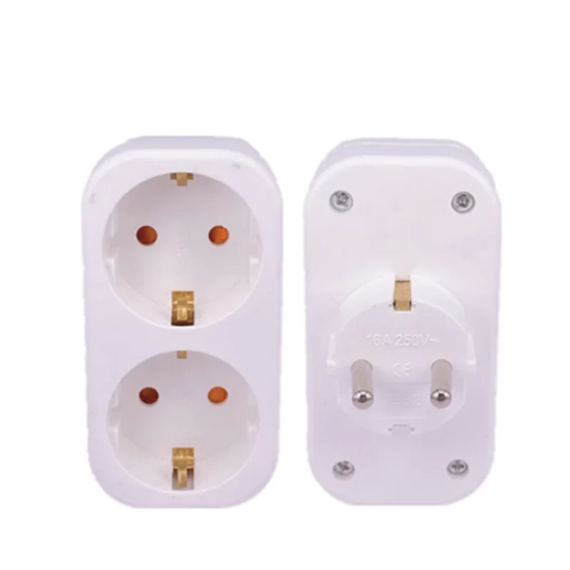 European Type Conversion Plug 1 TO 2 Way EU Standard Power Adapter ...
