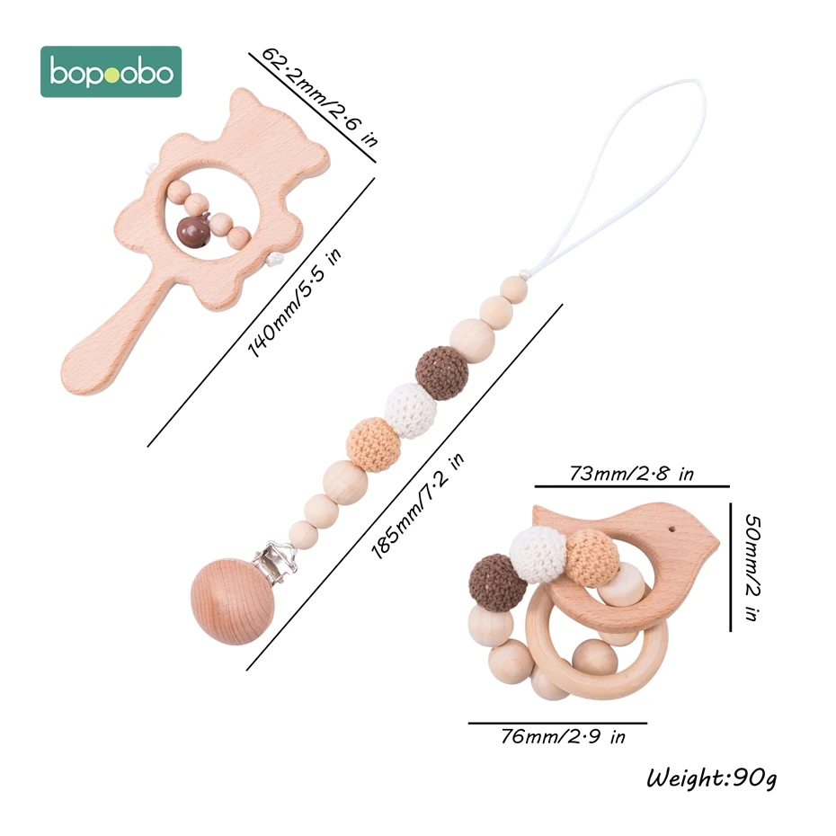 Bopobo детский Прорезыватель для зубов, деревянные детские пустышки с ...