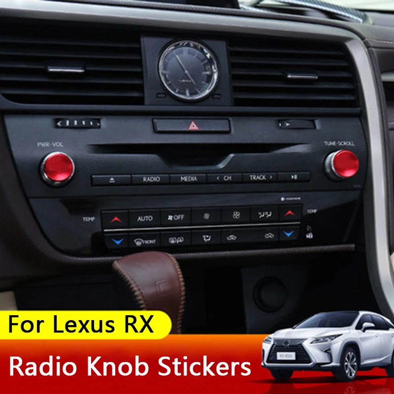 QHCP-Alloy-Car-Center-Console-Multimedia-Volume-Knob-Cover-2Pcs-Radio ...