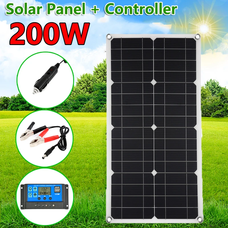 200w 18v Solar Monocrystalline Panel Solar System Power Generator For ...