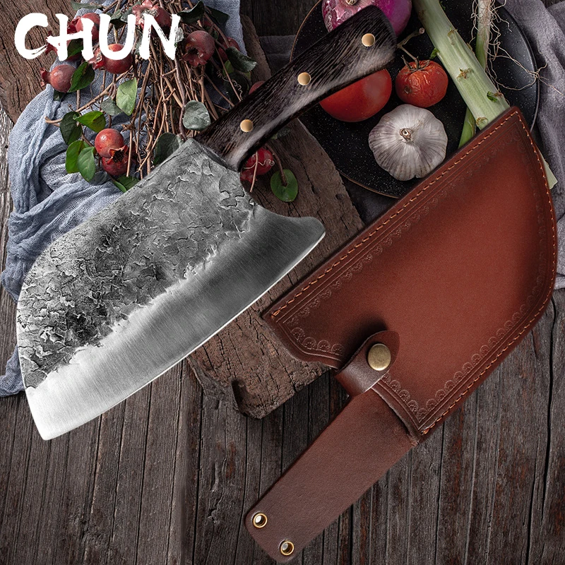 Traditional-Handmade-Forged-Kitchen-Knife-Hammer-Stainless-Steel-Chef-s ...