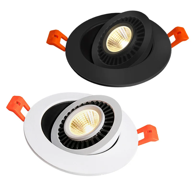 Round-360-Angle-Adjustable-LED-COB-Recessed-Downlight-Black-White-5W-7W ...