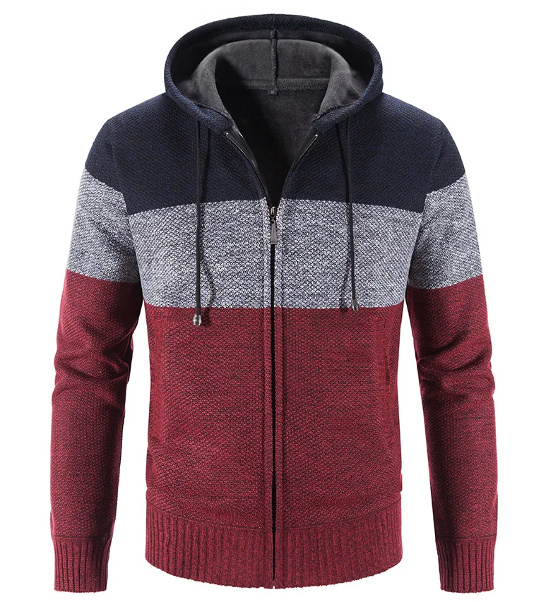 Gilet-cardigan,Pull épais en polaire pour homme, manteau surdimensionné, Cardigan à capuche de ...