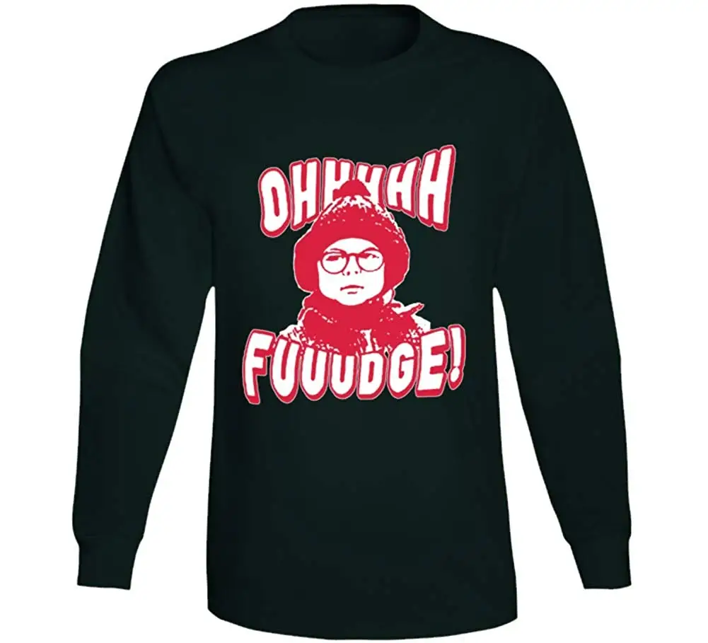 FGHFG A Christmas Story Ralphie Ohhh Fudge Swear Word Long Sleeve T ...