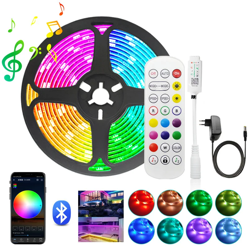 5m-10m-15m-Bluetooth-LED-Strip-Light-RGB-5050-SMD-2835-Flexible-Ribbon ...