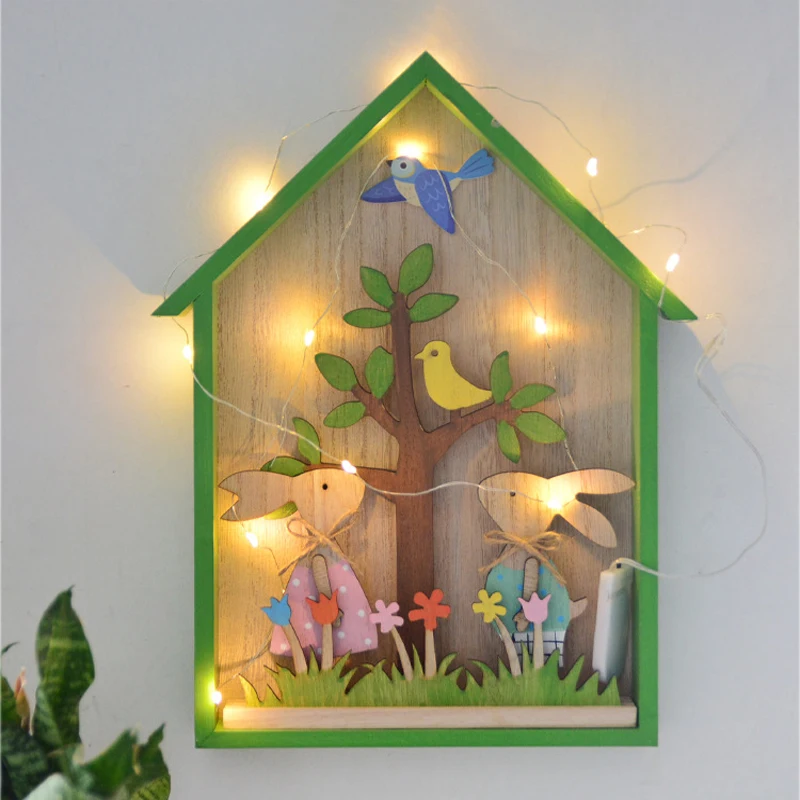 New Lovely Rabbit Decorative Shelf for Children Room Wooden House ...