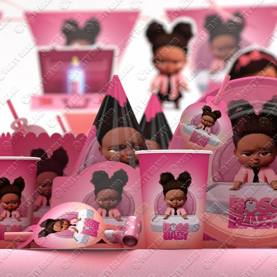 Family Domino Game Boss Baby Birthday Decorations - Hot Pink Backdrop ...
