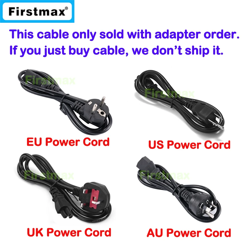 Power Cord With Us/euro Plug For Adapter Power Charger - Pc Hardware ...