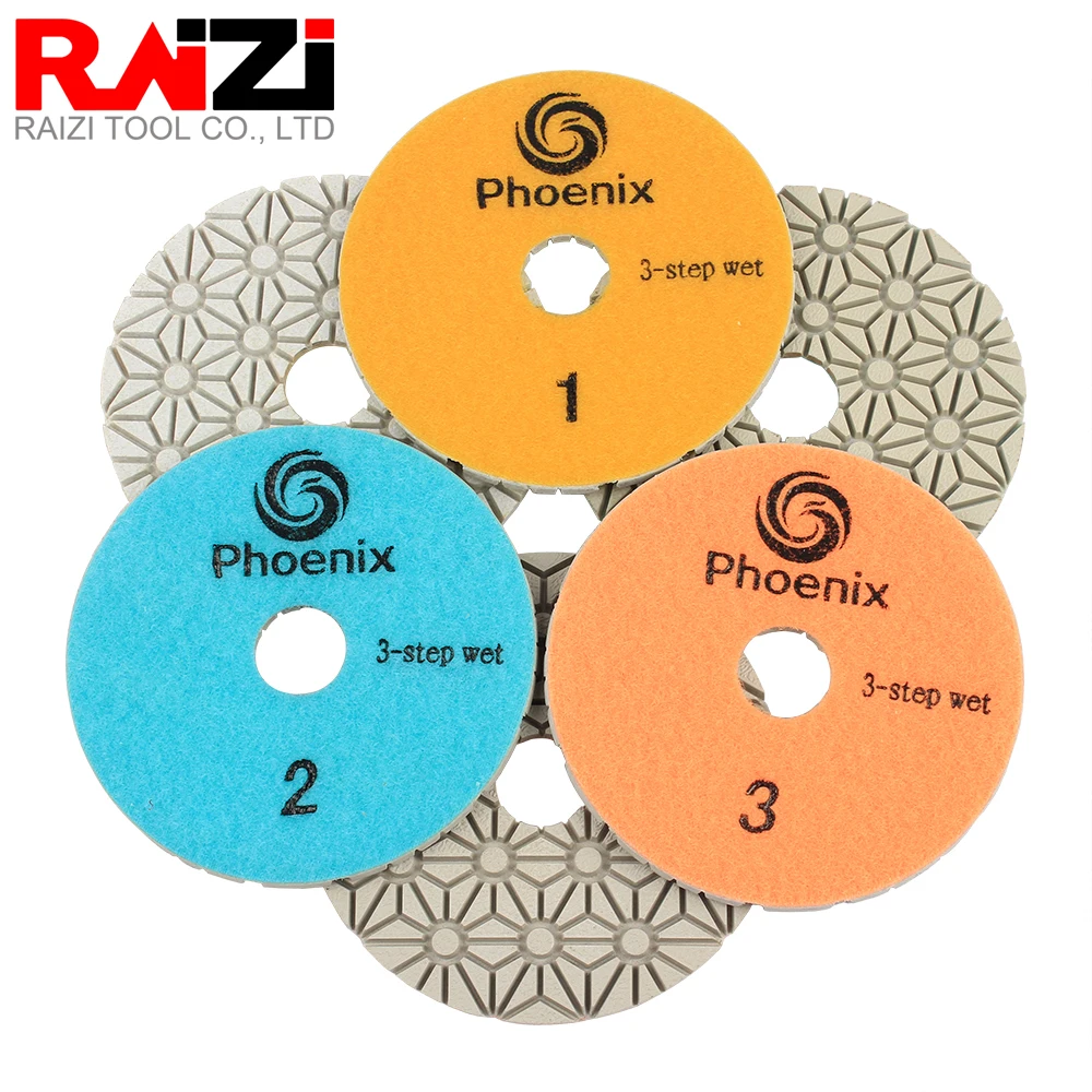 Raizi 4inch/100mm Best 3 Step Polishing Pads Set For Granite Marble ...