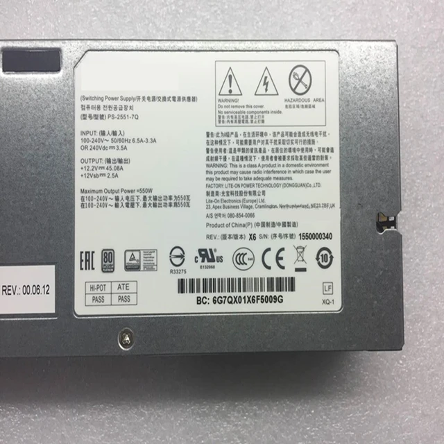 Original PSU For Lenovo RD452x 550W Switching Power Supply PS-2551-7Q ...