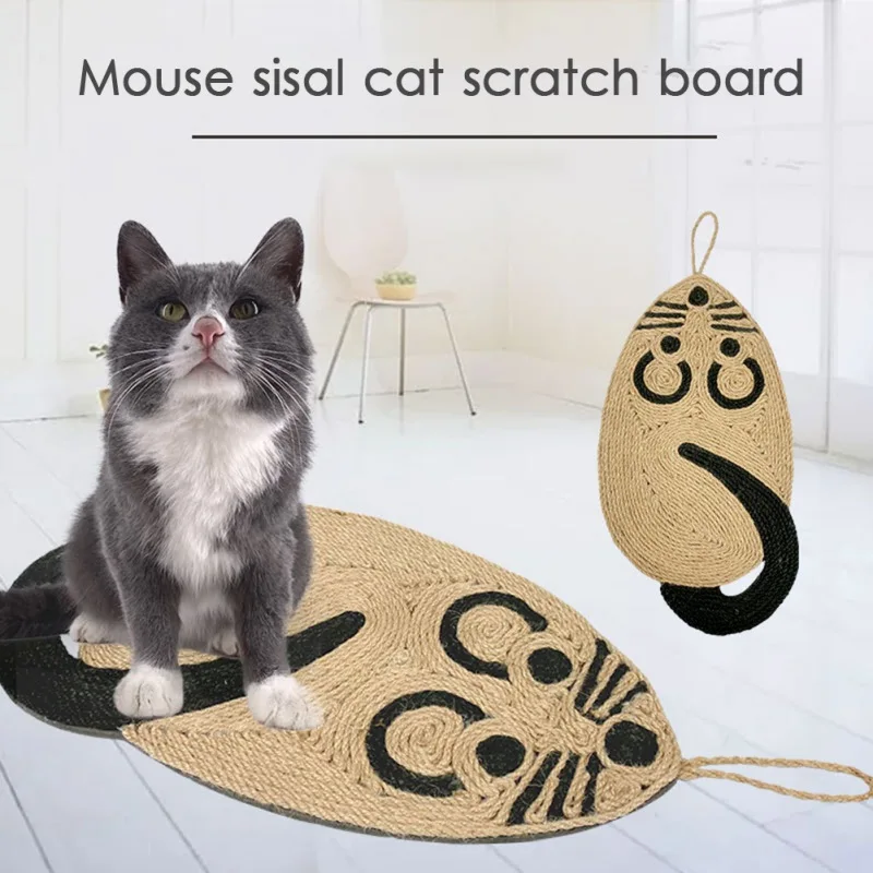 Cat Scratcher Sisal Mat Board Mice Shape Cat Scratch Toys For Sharpen ...