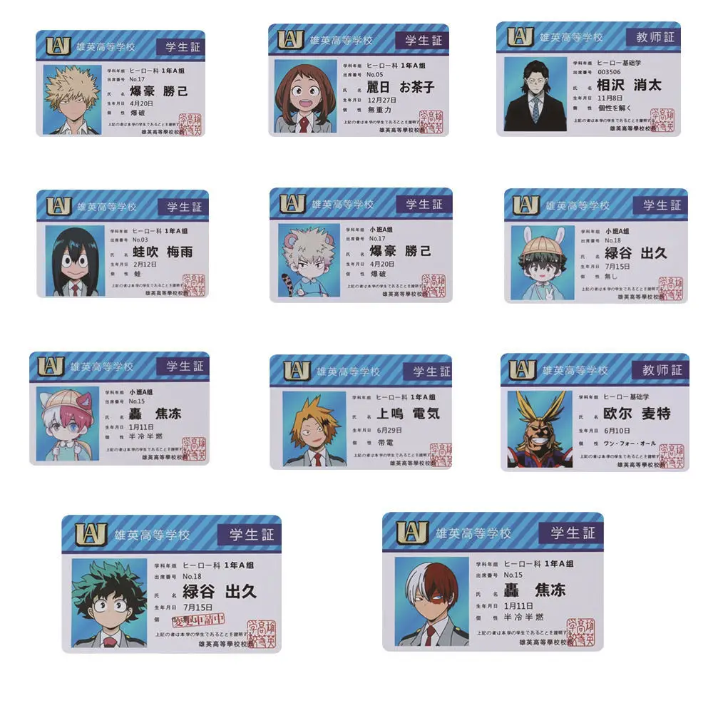 1-Pcs-Cartoon-Anime-My-Hero-Academia-PVC-Student-ID-Card-Midoriya-Izuku ...