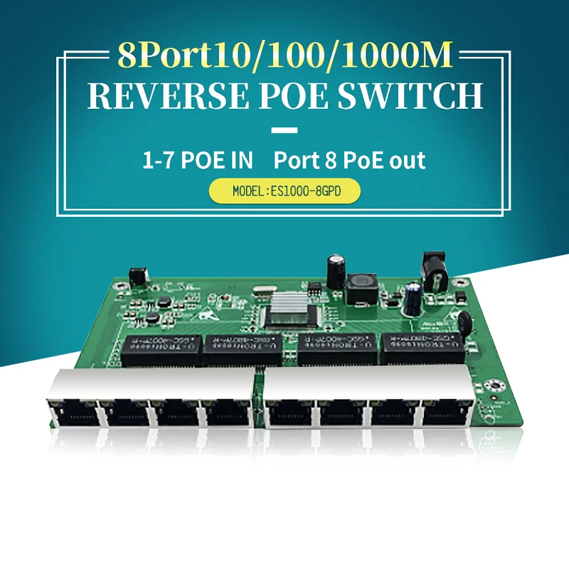 4PCS-8-Port-10-100-1000M-Ethernet-unmanaged-Reverse-Poe-Switch-24v ...
