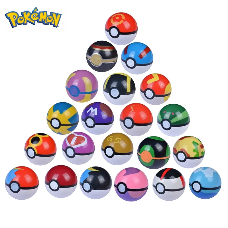 20 Style 6.8 Cm Pet Elf Ball Pokemon Pokeballs With 2-3cm Figures Toys ...