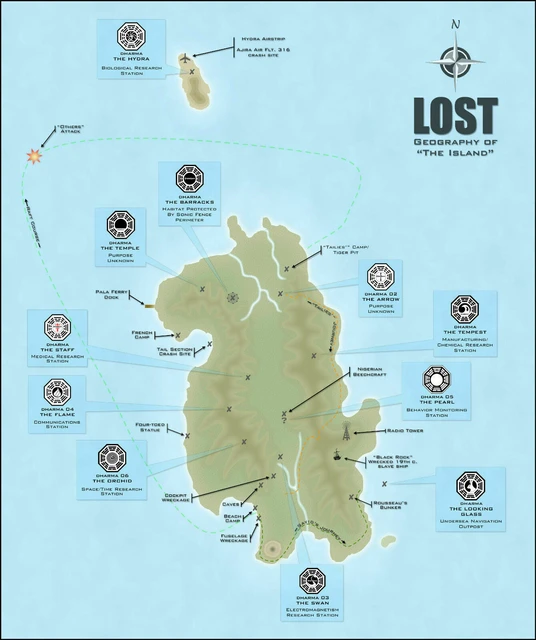 Lost Tv Show Island Map