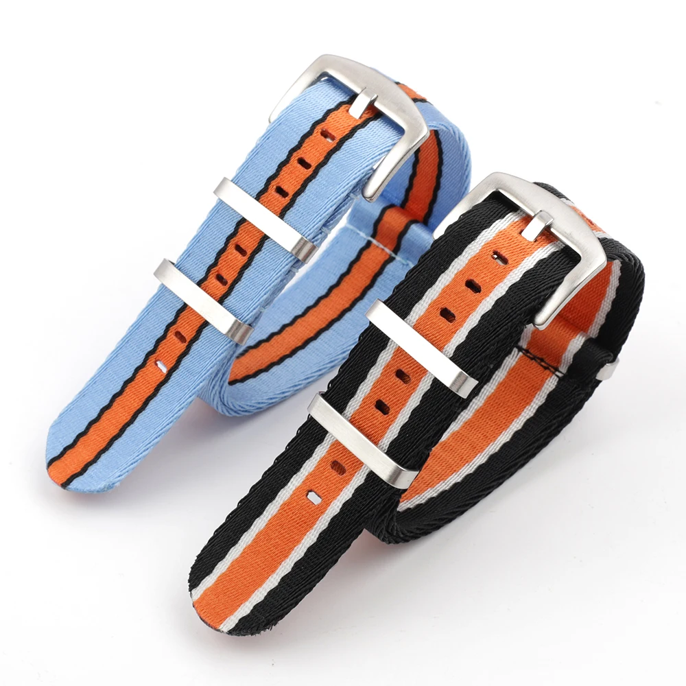 Omega Strap 22mm Orange | Blue Orange Watch Strap | Straps Black Orange ...