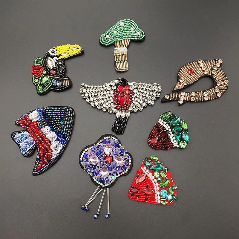 Appliques Clothes Mushroom | Handmade Patches Motifs Beaded | Patches ...