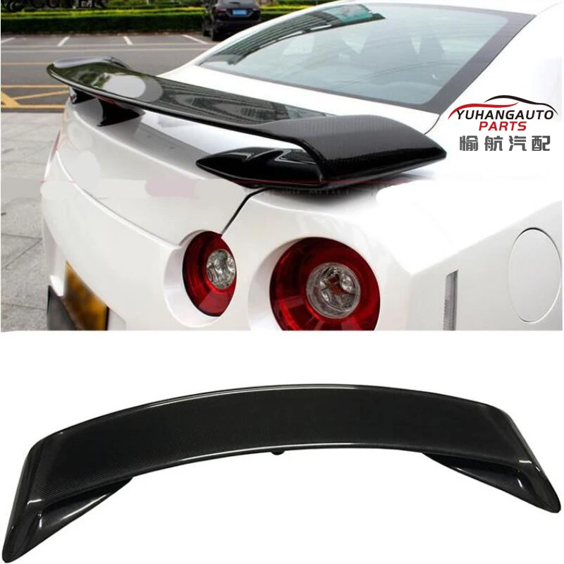 Skyline R35 GTR OEM style carbon fiber spoiler with brake light ...