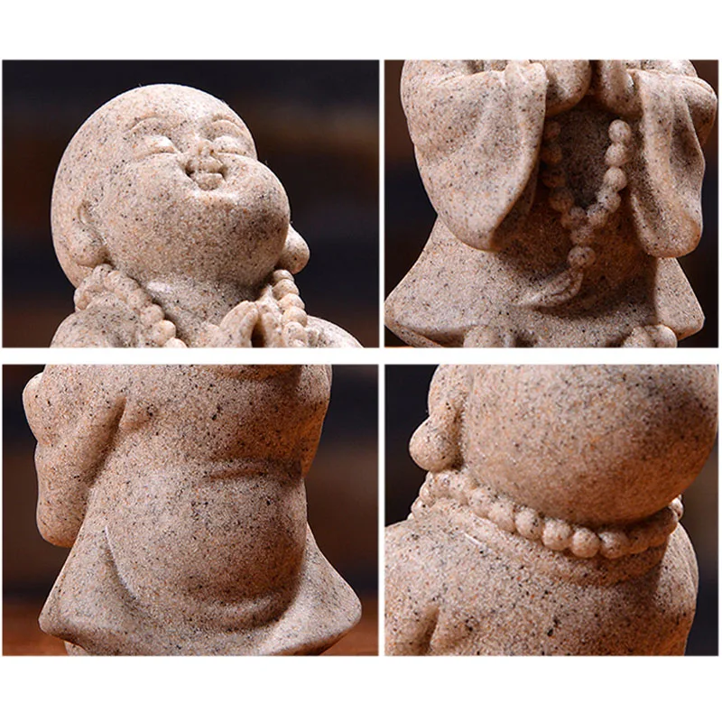 Strongwell Cute Little Monk Statue Sandstone Adorable Chinese Buddha ...