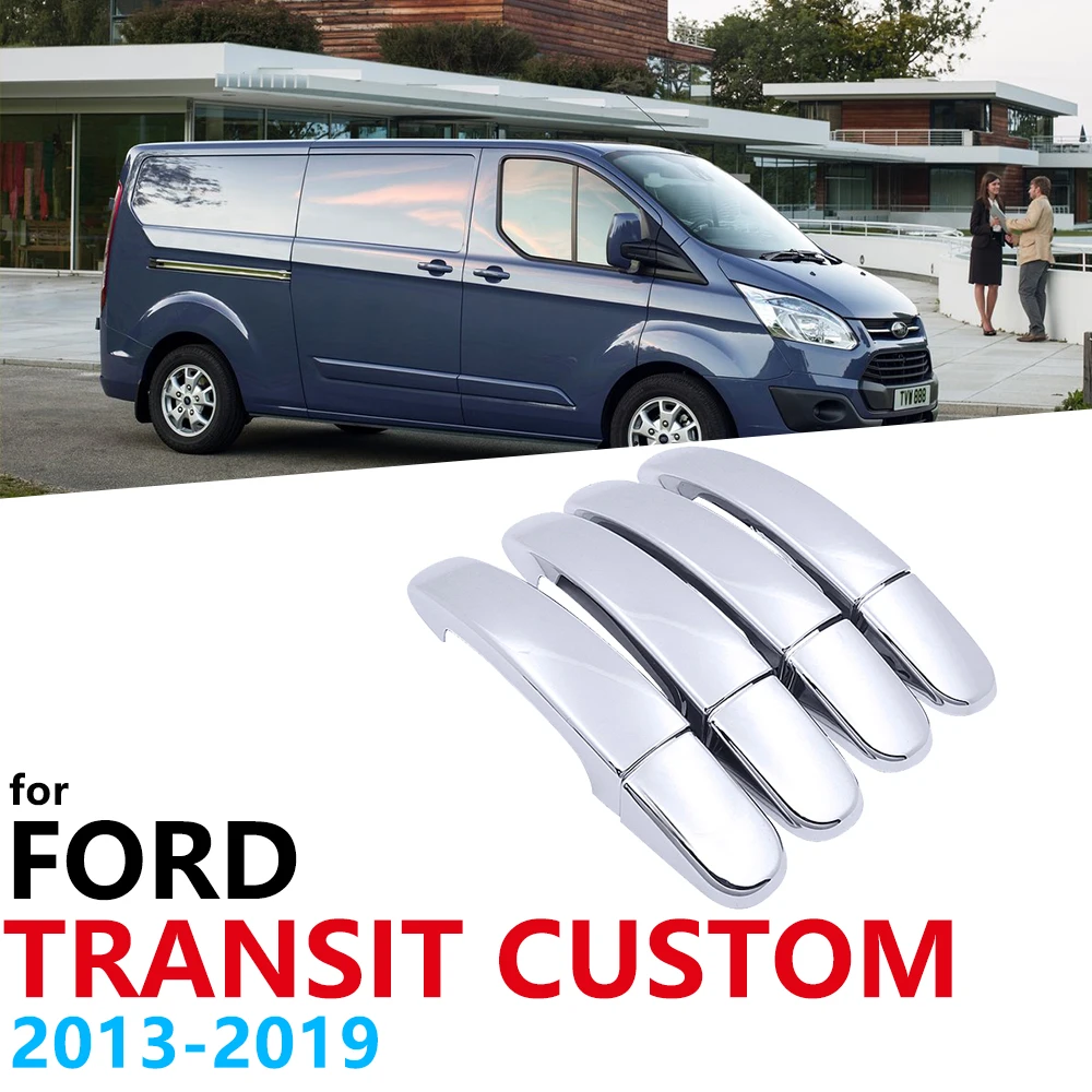 For-Ford-Transit-Custom-2013-2019-Chrome-Door-Handle-Catch-Cover ...