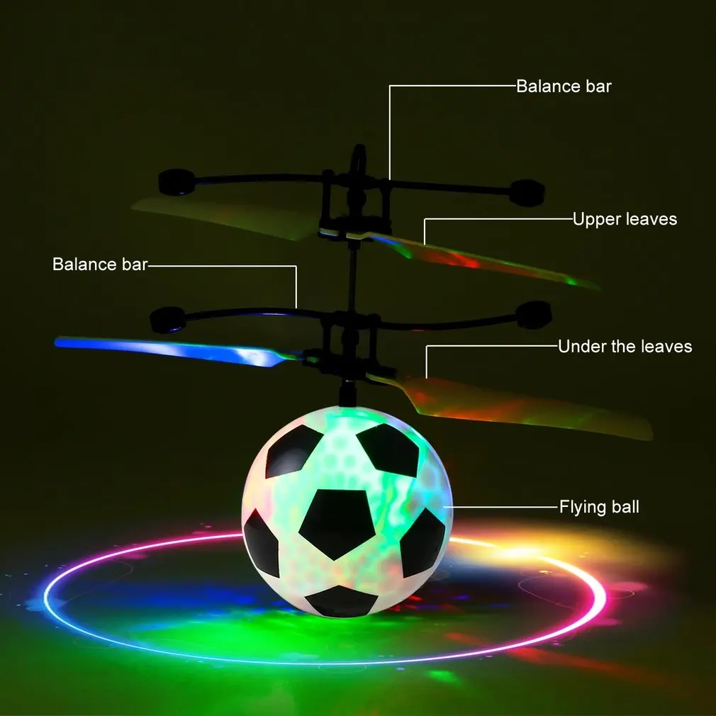 Light Weight Infrared Induction Flying Flash Disco Magic LED Football ...