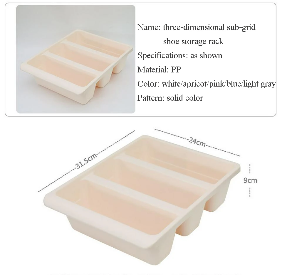 Three-grid Vertical PP Plastic Shoes Storage Boxes Simple Integrated ...