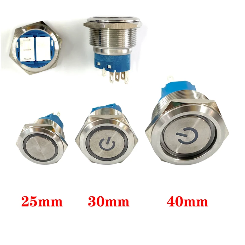 25mm-30mm-40mm-stainless-steel-metal-button-switch-round-flat-led-ring ...