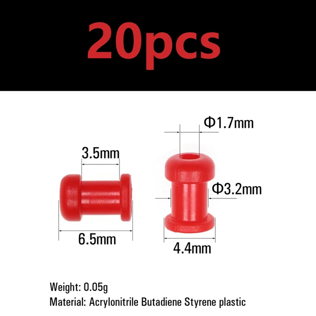 20PCS Red Round Plastic Slide Parts Snapper Silicone Skirts and Rubber ...