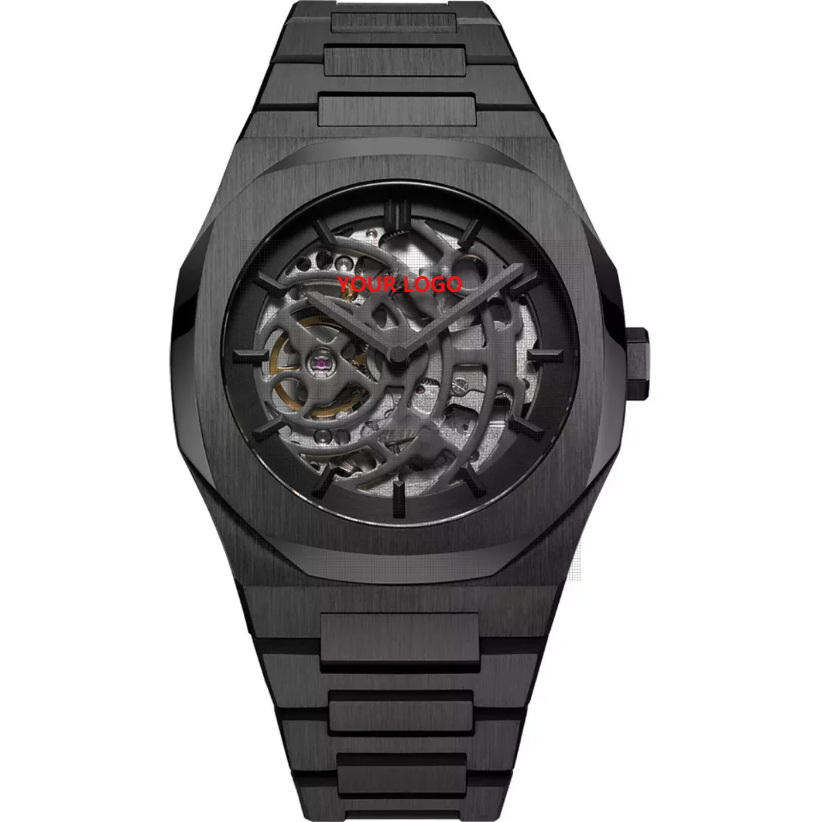 Luxury Rubber Silicone Strap Stainless Steel Back Water Resistant Watch ...