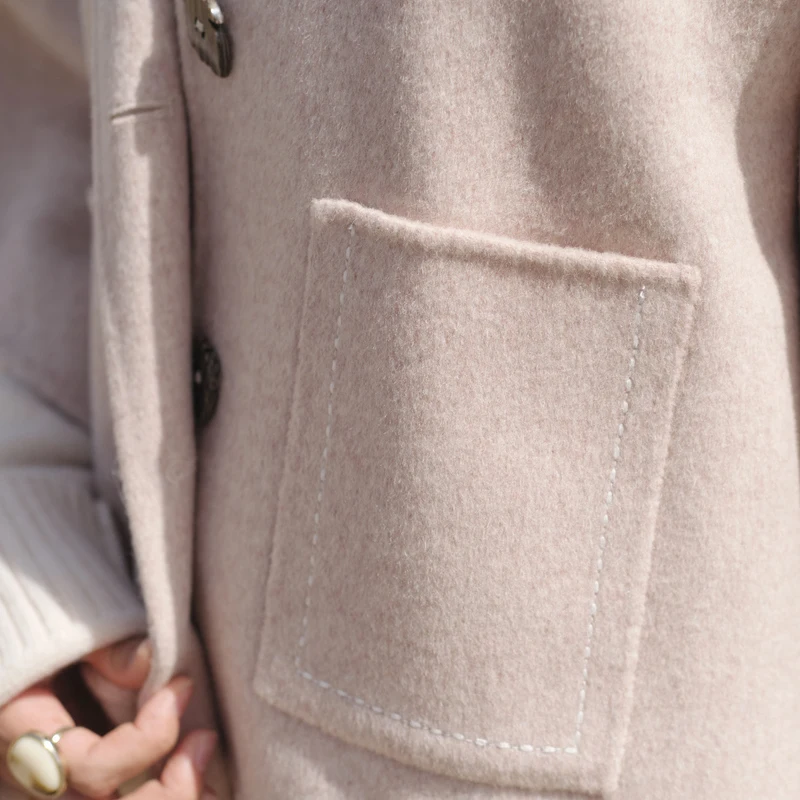 IEF зимнее модное Однотонное шерстяное пальто с рукавом летучая мышь ...